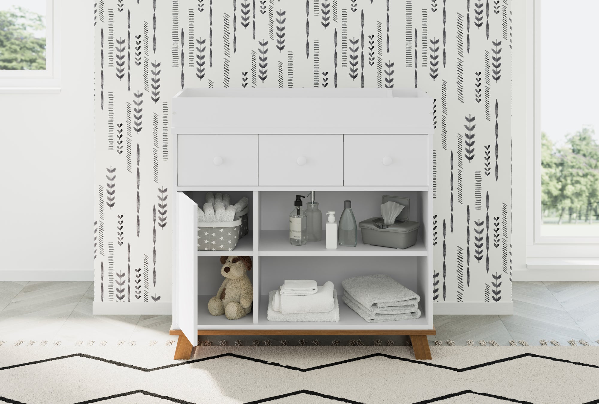 Storkcraft® Modern Nursery Combo Changing Table Dresser with Removable