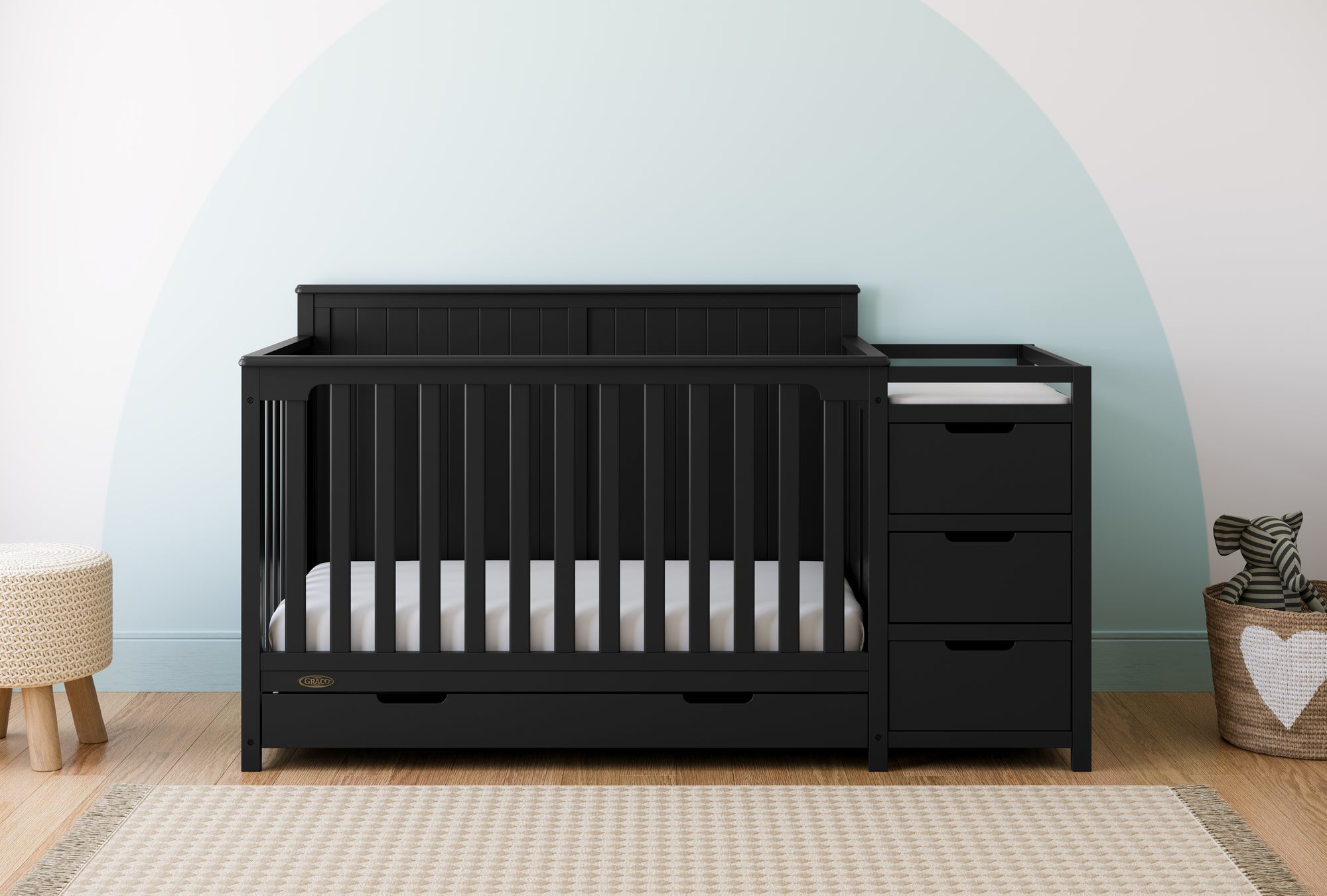 Graco® Hadley 5-in-1 Convertible Crib and Changer with Drawer – Storkcraft