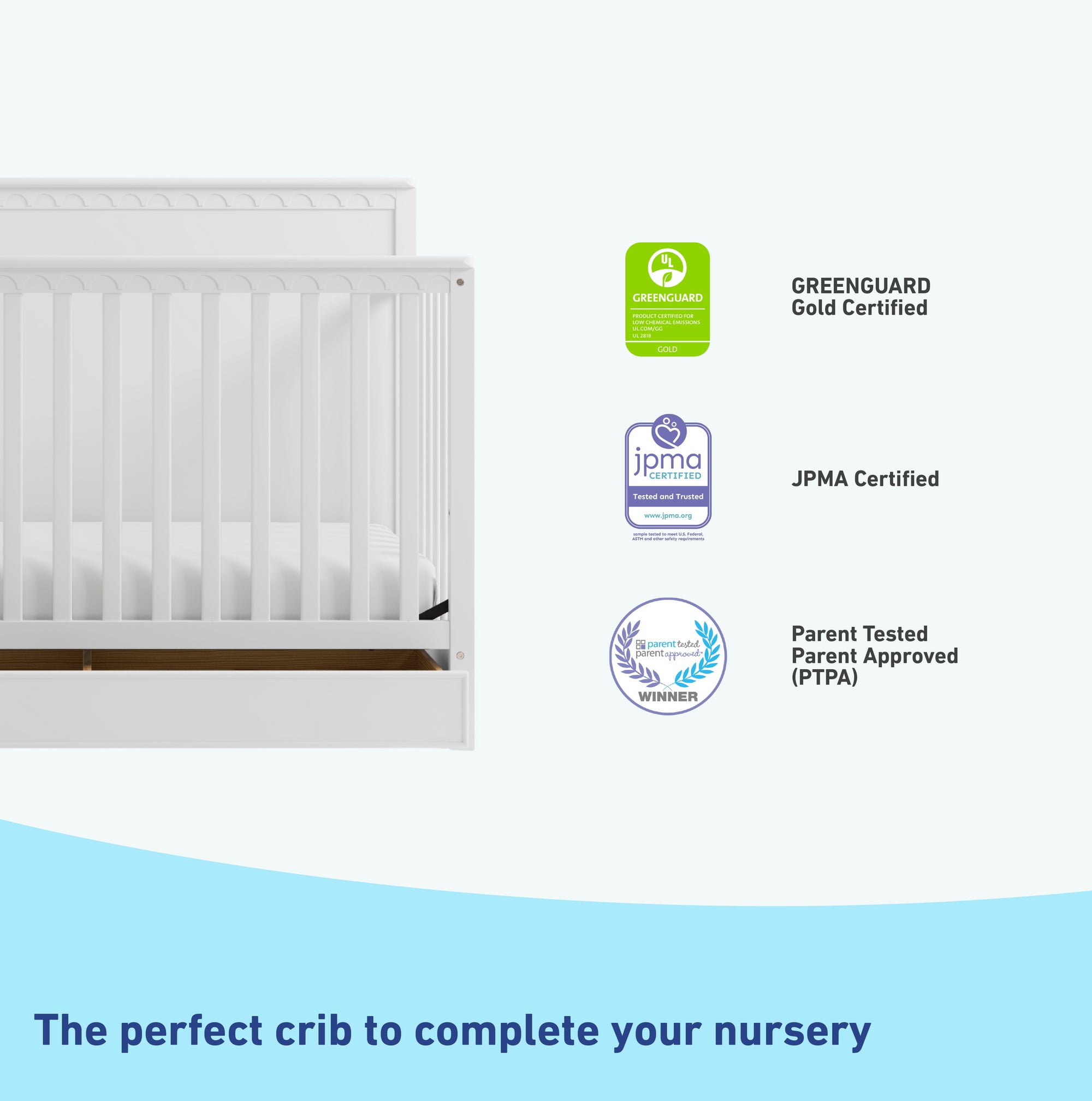 Graco® Sasha 5-in-1 Convertible Crib with Drawer – Storkcraft